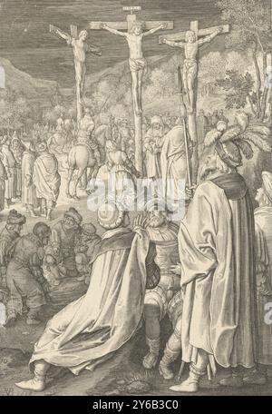 The Crucifixion, Passion of Christ, Hendrick Goltzius, 1596-1599, printmaking, engraving Stock ...