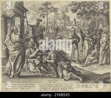 Three kings kneel before the holy family, presenting gifts of gold ...