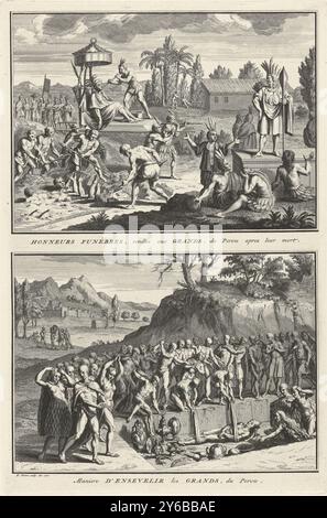 Peruvian funeral rituals, Bernard Picart (workshop of), 1722 print Leaf ...