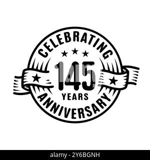 145 years logo design template. 145th anniversary vector and ...