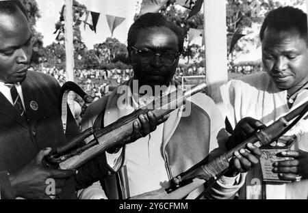 INDEPENDENCE MAU MAU LEADERS EMERGE & GIVE UP ARMS IN NAIROBI, KENYA ...