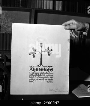 MANUSCRIPTS FAMILY TREE OF HITLER AUCTIONED IN LONDON ; 19 DECEMBER ...