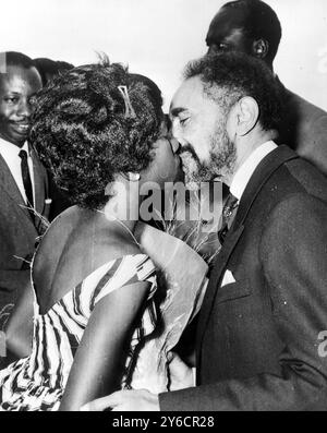 THE EMPEROR OF ETHIOPIA HAILE SELASSIE GREETED BY GENERAL FRANCISCO ...