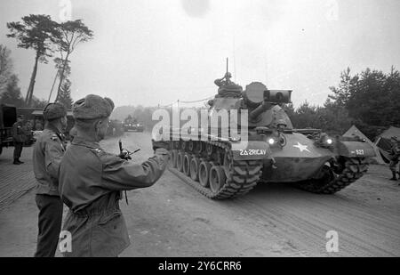 US ARMY SECTION OF 2ND ARMOURED DIVISION TANKS IN LANDSTUHL, WEST ...