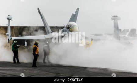 An E/A-18G Growler, attached to the Vikings of Electronic Attack ...