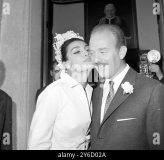 ALFREDO BINI WEDS ROSANNA SCHIAFFINO IN ROME / ; 28 SEPTEMBER 1963 ...