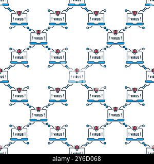 Virus on laptop pattern seamless background texture repeat wallpaper ...