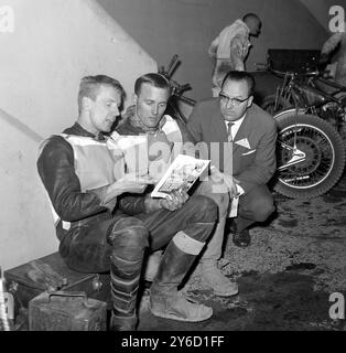 SPEEDWAY DRIVER OVE FUNDIN WINS AT WEMBLEY IN LONDON / ; 15 SEPTEMBER ...