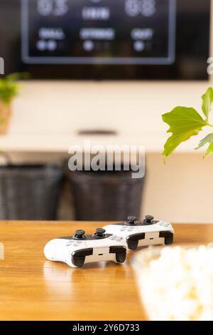 Modern gaming accessories on table Stock Photo - Alamy