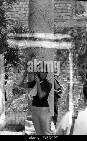 MISS SWITZERLAND DIANE TANNER ON CAMEL IN BEIRUT, LEBANON / ; 7 JUNE ...