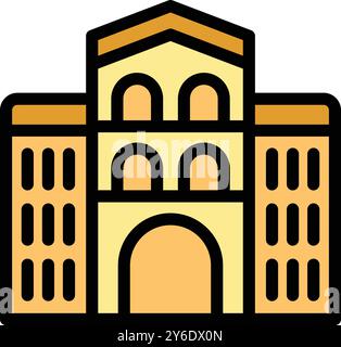 Big city hall building with arches and many windows is representing ...