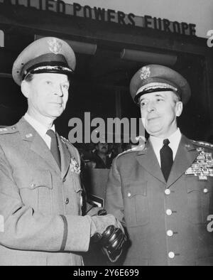 GENERAL LYMAN LEMNITZER L WITH GENERAL LAURIS NORSTAD IN PARIS / ; 23 ...
