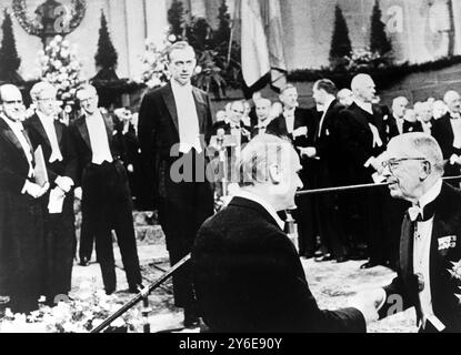 JOHN KENDREW WITH NOBEL PRIZE WINNERS STOCKHOLM - MAX PERUTZ, FRANCIS ...