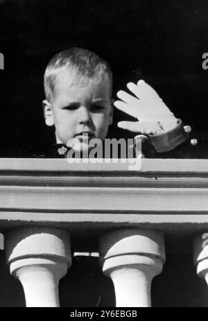 Prince Albert of Monaco at the balcony of the Royal Palace during the ...