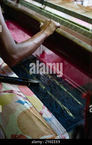 Traditional handmade weaving technique, handloom Bangladesh Stock Photo ...