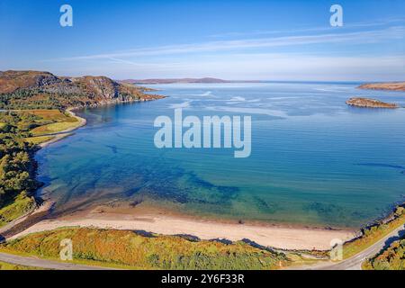 Gruinard Bay and Beach Sutherland Scotland the blue green sea Guinard ...
