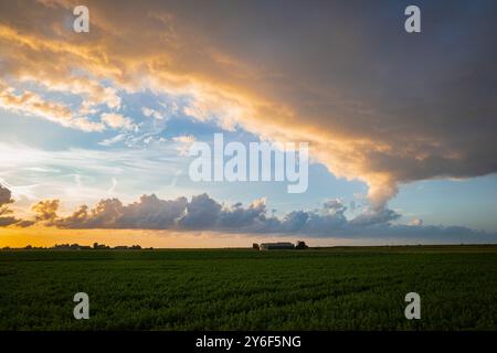 Huge cloud created by the spreading of a cumulus cloud during sunset Stock Photo - Alamy