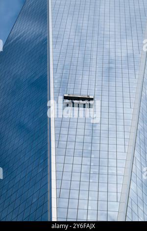 New York, USA, window washer at the World Trade Center Stock Photo - Alamy