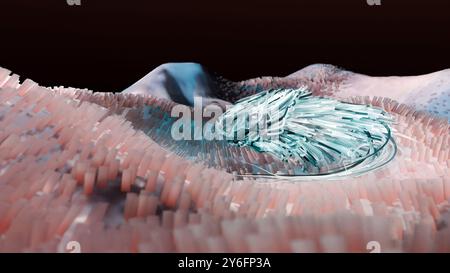 Peritrichous Bacteria with lot of flagellum, harmful bacillus with long ...