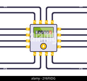 electrical wiring diagram. confusing electricity meter diagram Stock ...