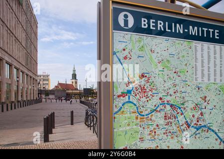 The map details the Mitte district by Alexanderplatz, showcasing ...
