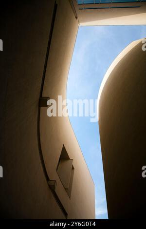 Curved lines and sharp angles create a striking view of the sky at ...