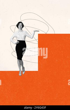 Trend artwork composite sketch image photo collage of beige orange ...