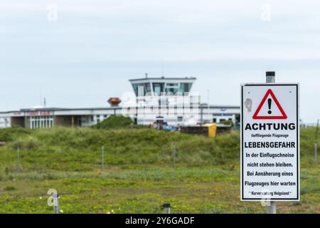 warning danger signs at an airfield Stock Photo - Alamy