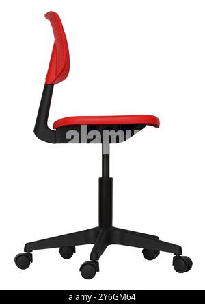 Red office chair isolated on the white background Stock Photo - Alamy