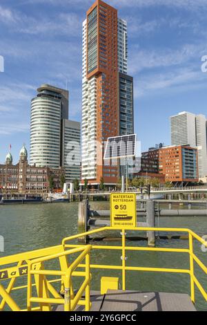 Rotterdam, Netherlands, September 2019: View on Rijnhaven, Nieuwe Maas ...