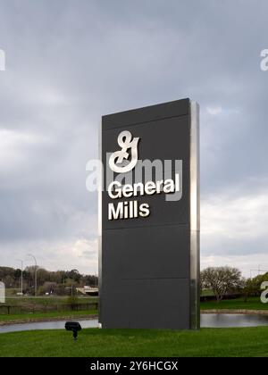 General Mills sign at their headquarters in Minneapolis, Minnesota, USA ...