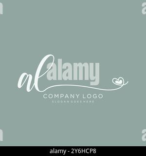 AL Initial Handwriting Logo Design Stock Vector Image & Art - Alamy