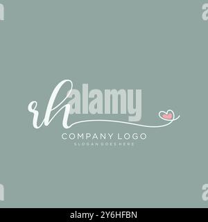 RH Initial Handwriting Logo Design Stock Vector Image & Art - Alamy