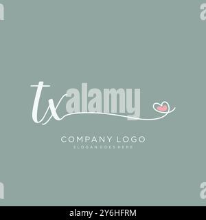 Initial TX logo template with modern frame. Minimalist TX letter logo ...