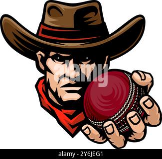 Cowboy Cricket Ball Sports Team Mascot Stock Vector Image & Art - Alamy