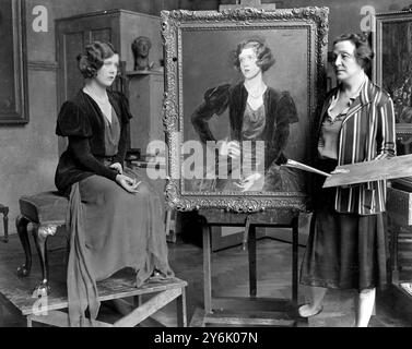 Miss Nancy Beaton (sister of Cecil Beaton )sitting for her portrait to ...