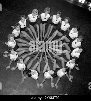 The famous Tiller Girls dance troupe performing one of their high ...