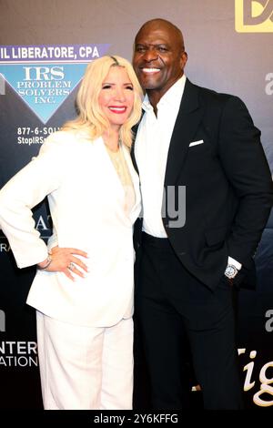 Terry Crews, left, and Rebecca King-Crews arrive at a special screening ...