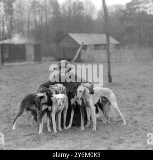 Brigadier General Lance's Saluki Kennels at Wrotham Kent. Kennel maid ...