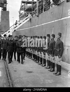 At the Royal Albert Docks. Colonel El Sayed Bey Helmi of the Egyptian ...