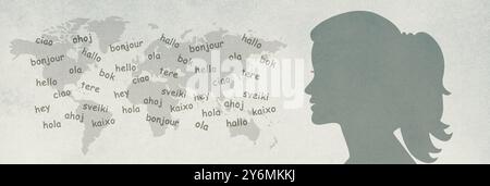 World map of the most spoken languages in the world and infographics of ...