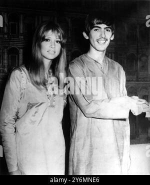 George Harrison, of the Beatles, and his wife Patti Boyd as they leave ...