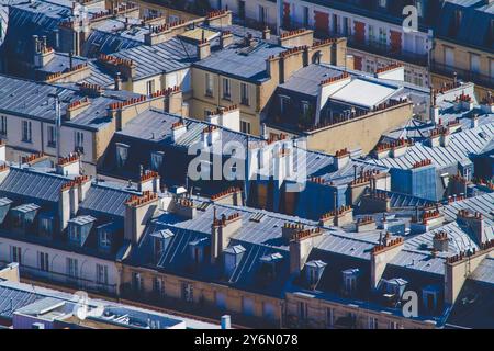 France, Paris, roofs of Haussmann-style buildings Stock Photo - Alamy