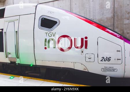 Locomotive of french Inoui TGV at the station Stock Photo - Alamy