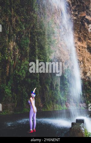 The Cascata dos Anjos, Angels Waterfall,Anjos, municipality of Ponta do ...