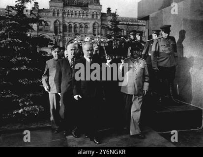 Moscow At the funeral of M I Kalinin in Red Square are left to right ...
