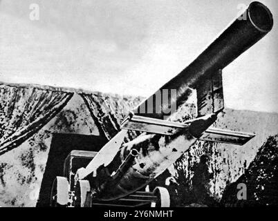 World War Two bunker and launching ramp with flying bomb / doodlebug at ...
