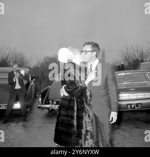 19 FEBRUARY 1964 BRITT EKLAND AND PETER SELLERS AFTER THEIR WEDDING AT ...