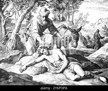 Parable of The Good Samaritan who Helps The Jewish Man Who Has Been ...