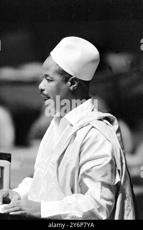 Cameroon President Ahmadou Ahidjo pictured speaking after being ...